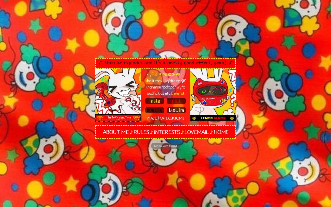 main carrd ,, made for desktop